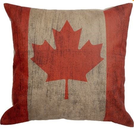 HUI - Canadian Flag Pillow - Feather Filled - 18 x 18" | Basswood Lake ...