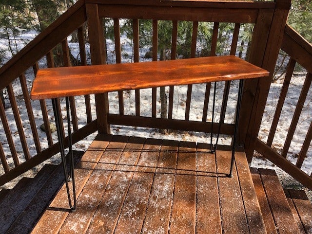 Rustic Hall Table with Hair Pin Legs | Basswood Lake Outfitters